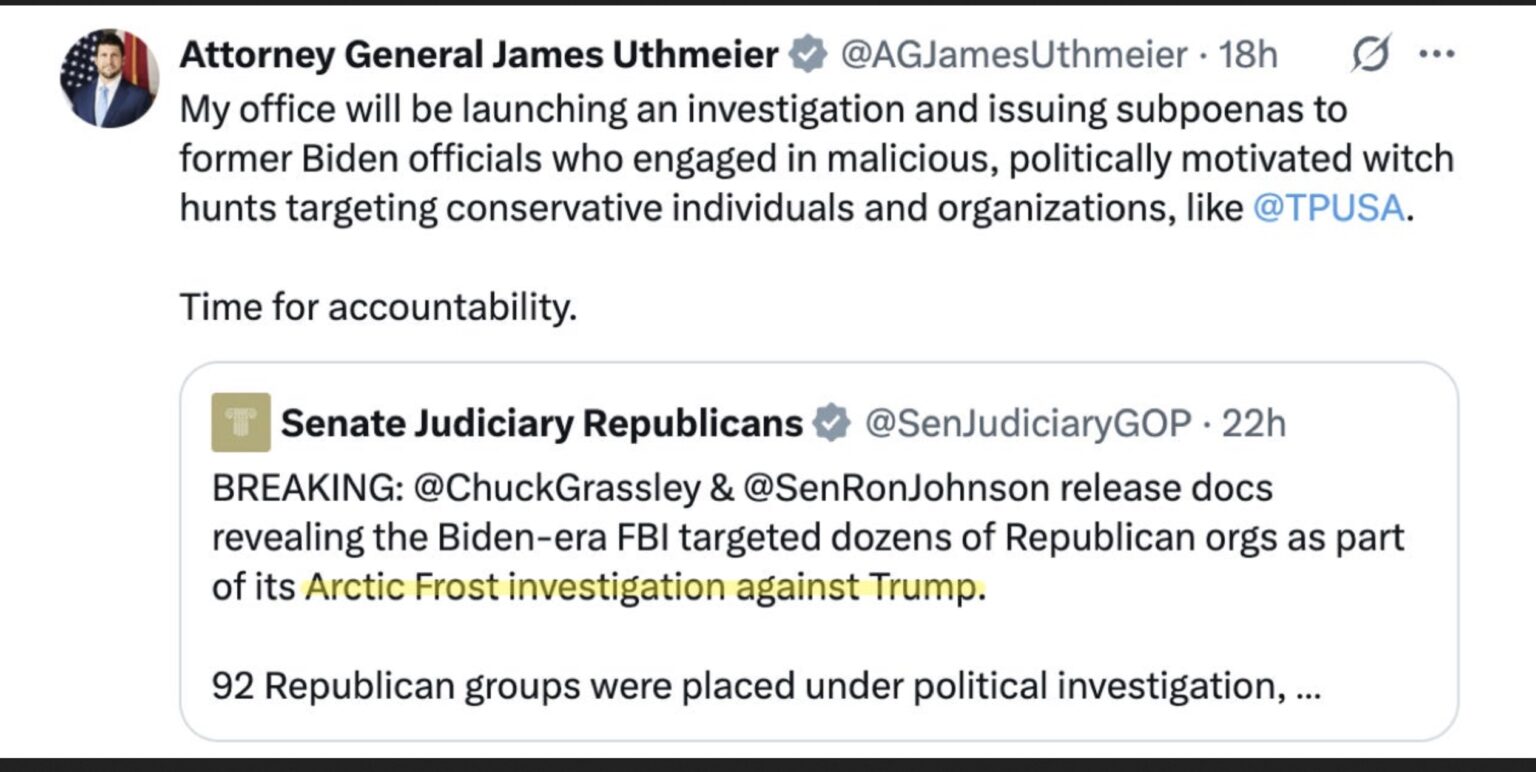 Florida Melts ‘Arctic Frost’: State AG Opens Probe into Biden-Era ...